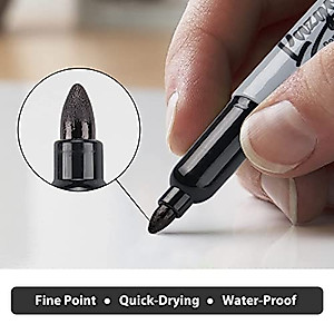 Permanent Markers Bulk, LAZGOL 84 Pack Black Permanent Marker Set, Fine Tip, Waterproof Markers, Premium Smear Proof Pens, Waterproof, Quick Drying, Office Supplies for School, Office, Home