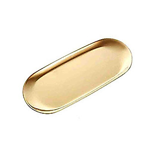 N-brand Serving Trays Gold Tray Towel Tray Jewelry Organizer Gold Oval Tray Dish Plate Tea Tray