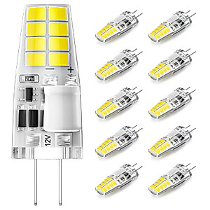 TAIYALOO G4 LED Bulb 3W 6000K Daylight White Bi-Pin T3 JC Type 12V AC/DC 20W-30W Halogen Bulb Replacement for Under Cabinet Puck Light, Chandeliers, Landscape Lighting, Non-dimmable, 10-Pack