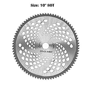 10" 80T Blade, Brush Cutter Trimmer Weed Eater Blade,Made from Premium Stainless Steel That Lasts Long(2 Pack)
