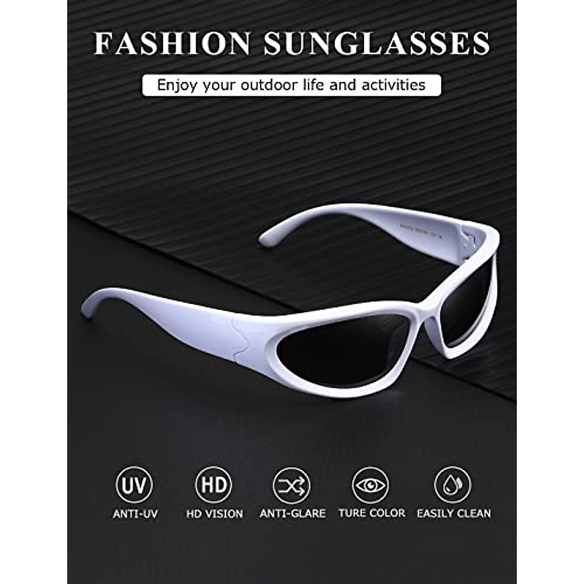 kimorn Y2K Wrap Around Polarized Sunglasses Womens men Swift Oval Fashion Sport Shades Sun Glasses K1273