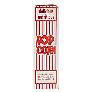 Snappy 1-E Small Red and White Close Top Popcorn Boxes, 3/4 Ounce, 100 Count