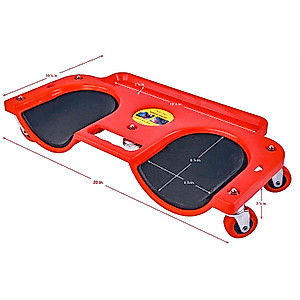 JEGS 81177 Rolling Knee Dolly 250 lb. Capacity ABS High Impact Plastic w/Paddin