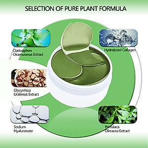 DELISOUL Collagen Under Eye Patches,Seaweed Eye Mask,Under Eye Pad For Dark Circles And Puffiness,Eye Gel Treatment Masks for Puffy Eyes,Under Eye Bags,Anti Wrinkle,Improve and Firm Eye Skin