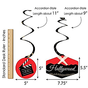 Big Dot of Happiness Red Carpet Hollywood - Movie Night Party Hanging Decor - Party Decoration Swirls - Set of 40