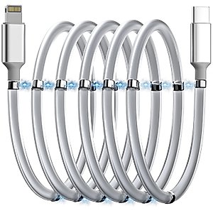 AICase Magnetic USB C to Lightning iPhone Cable Type C Super Organized Charging Magnetic Absorption Nano Data Cable Compatible iPhone 14/13/12/11/Mini/Pro/Max/X/XR/8/SE,iPad Air/Pro/Mini_2