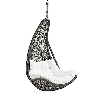 Modway Abate Outdoor Patio Swing Chair Without Stand, Gray White
