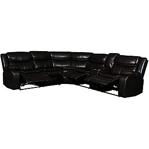 Blackjack Furniture Marsden Modern Leather Air Reclining Living Room Sectional, Brown