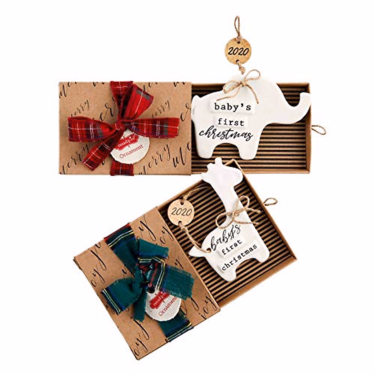 Mud Pie Baby Animal Dated Ornament, Giraffe 4" x 3"