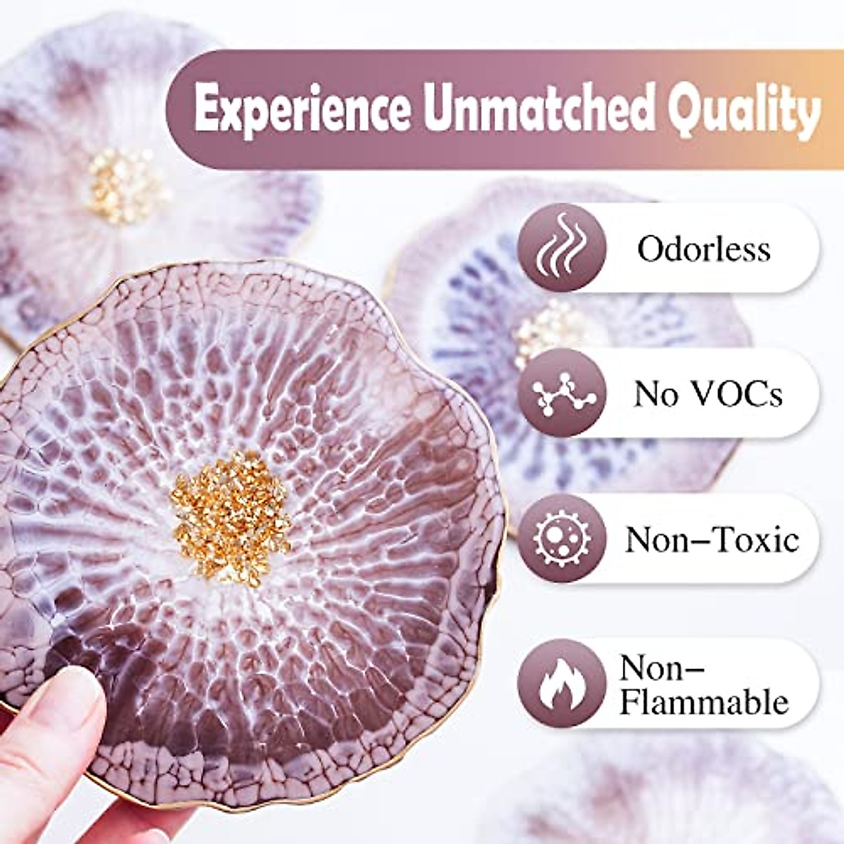 NIUB Epoxy Resin Kit - 19oz Resin and Hardener - Crystal Clear, Non-Toxic, No Bubble, Self-Leveling, Easy for Beginners - Deep Pour