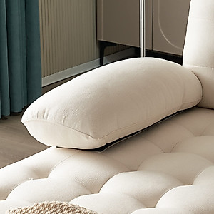 Imseigo 110" Modern Large Reversible Sectional Sofa,Modular Living Room U-Shape 4-Seater Couch with Linen Fabric for Small Space,with Extra Wide Chaise Lounge (U Lattice-Beige)