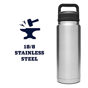 YETI Rambler 26 oz Bottle, Vacuum Insulated, Stainless Steel with Chug Cap, Stainless
