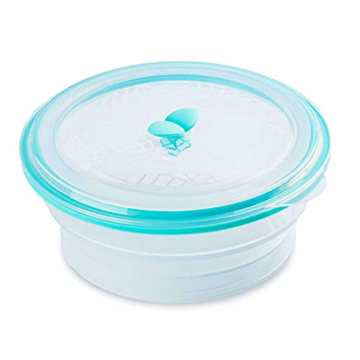 Pristain Platinum 100% Silicone Food-grade Plastic-free Collapsible Container- Microwave-safe, Dishwasher-safe, Environment-friendly (Aquamarine)