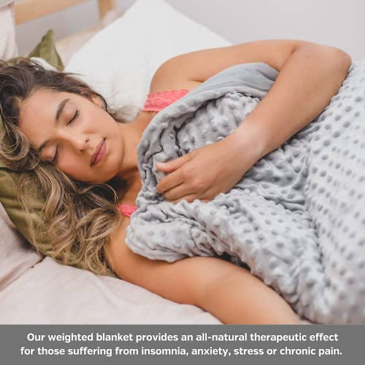 Be Humance - Weighted Blanket with Removable Cover (Grey 60x80,15lbs) - Zipper System - Breathable Minky Weighted Throw Blankets for Adult and Kids - All Season