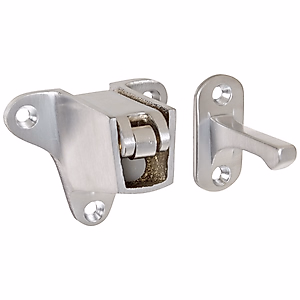 Rockwood 490.26D Brass Wall Mount Automatic Door Holder with Stop, Satin Chrome Plated Finish, 2" Strike Projection, Includes Fasteners for Use with Wood/Metal Doors and Drywall/Masonry Walls