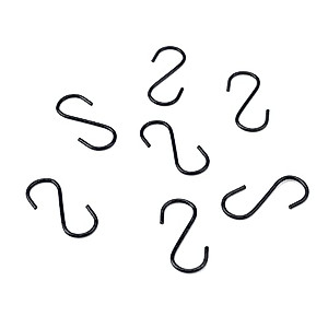 Meprotal 50pcs S Hooks 1.7inch, Black Mini Ornament Hooks Iron Hooks Hanger Small S Hooks for Hanging Jewelry Kitchenware Plants