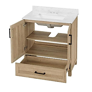 Pimentel Vanity Modern Bath Ceramic Sink, 30-INCH X 19-INCH X 34-INCH Color Oak Elegance