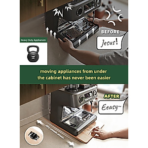 Kitchen Appliance Sliding Tray, [Upgraded Premium Rubber Wood] Gladis Countertop Slider under Cabinets, Easily Pull Out Rolling Tray for Keurig Single Cup, Cold Brew, Single Serve Coffee Maker