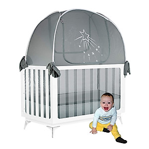 Aussie Cot Net Baby Crib Tents Twin 2 Silver Star Crib Tents to Keep Baby from Climbing Out - Crib Mosquito Netting