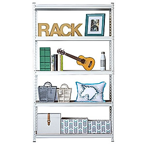 King’s Rack 5-Tier Black Steel Storage Rack Boltless Shelving Tier Height Adjustable 36" W x 18" D x 72" H (White)