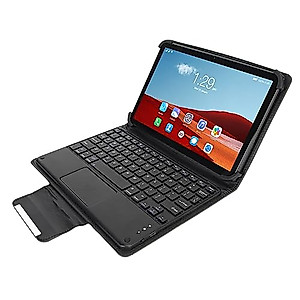 Luqeeg Tablet PC, Octa Core Processor Black 10.1 Inch 2 in 1 Tablet Clear Dual Speakers 8GB RAM 256GB ROM Night Reading Mode with Keyboard for Travel (US Plug)