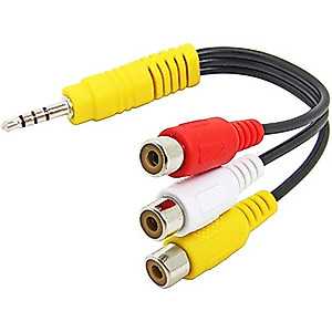 3.5mm Male to 3 RCA Female Video AV Component Adapter Cable for TCL TV, Ancable AV in Adapter 6-Inch 3.5mm Plug to Triple RCA Jack Audio/Video Splitter Adapter