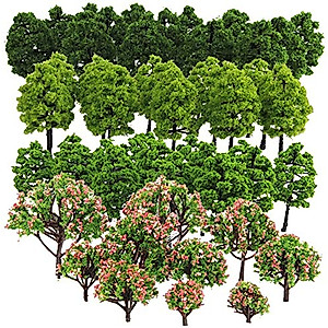 70-Pack Mixed Model Tree Train Trees Railroad Scenery Diorama Tree Architecture Trees for DIY Scenery Landscape
