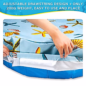 Ladadee Foldable Round Dog Swimming Pool Cover, for 48" Collapsible Outdoor Tub,PVC Coating Waterproof and UV Protection, Leakproof Washable Kiddie Pet Small Paddling Bath Accessories