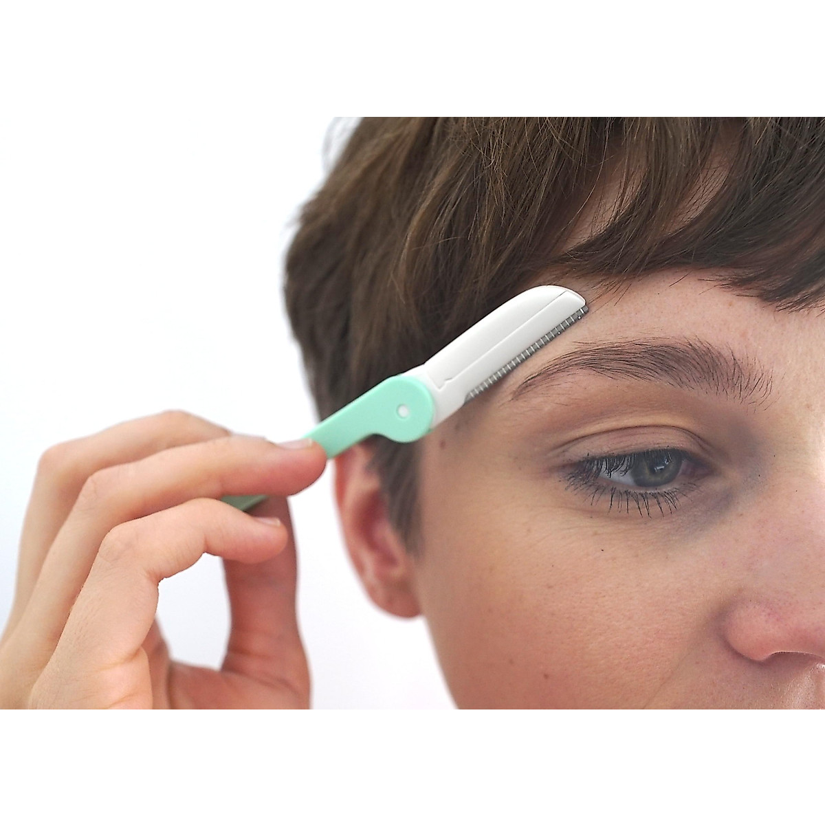 Contours Rx Derma Blades - Facial Razor & Dermaplaning Tool for Peach Fuzz, Bikini Line, Eyebrows, Arms and Neck - Portable Stainless Steel Face Razors with Foldable Handle (3pk)