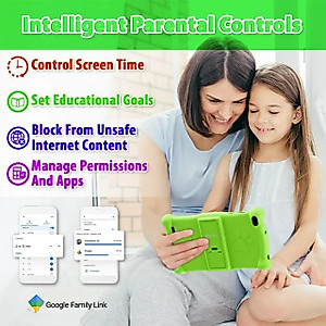 Contixo 7 inch Kids Learning Tablet, Bluetooth Kids Wireless Headphone and Tablet Bag Bundle with with Teacher Approved apps and Parent Control - Green Set