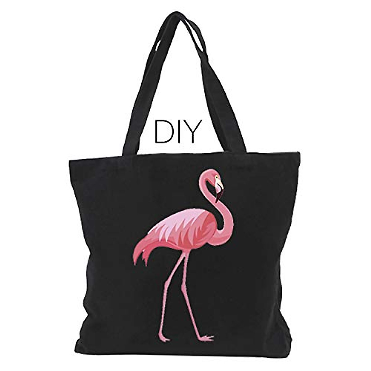 Segarty Blank Canvas Tote Bags, 3 Pack 16.5 x 13.4 Inches 12Oz Natural Reusable Grocery Shopping Bags Bulk, Plain Bag to Decorate Crafts DIY, Large Black Canvas Bag for Women Beach Travel