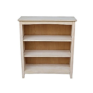 International Concepts Shaker Bookcase, 36-Inch, Unfinished