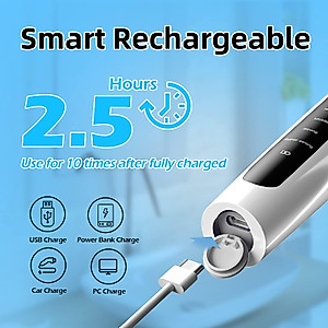 Electric Tooth Polisher, Multifunctional Replacement Head Teeth Cleaning Kit for Fighting Tooth Smoke and Tea Stains, USB Charging, Waterproof