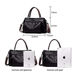 Artwell Casual Crossbody Bag PU Leather Tote Handbag Purse Shoulder Messenger Bag for Women (Wine red)