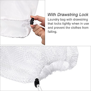 uxcell Mesh Laundry Bags, 11.8"x15.7" Baskets Mesh Bags with Drawstring Small Machine Washable Mesh Wash Bags for Travel, Laundry