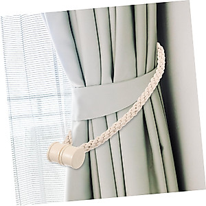 ULTECHNOVO 2 Pcs Curtain Magnetic Button Hebillas Magneticas para Cortinas Hebillas Magnéticas para Cortinas Decorative Curtain Tiebacks Weave Rope Curtain Tiebacks Curtain Tiebacks for Home