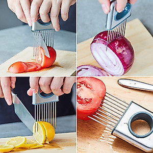 Multipurpose Kitchen Shears by WELLSTAR, Come Apart Heavy Duty German Stainless Steel Food Scissors for Cutting Meat Poultry Chicken Vegetable, Plus Handy Onion Slicing Holder, Gift Box Pack