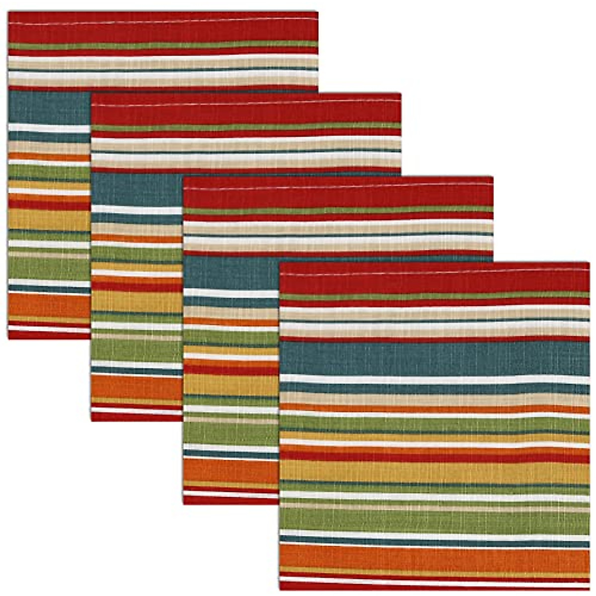 Ruvanti Cloth Napkins Set of 6 Cotton 100%, 18x18 Inches Napkins Cloth Washable, Soft, Absorbent. Cotton Napkins for Parties, Christmas, Thanksgiving, Weddings, Dinner Napkins Cloth - Multi Stripe