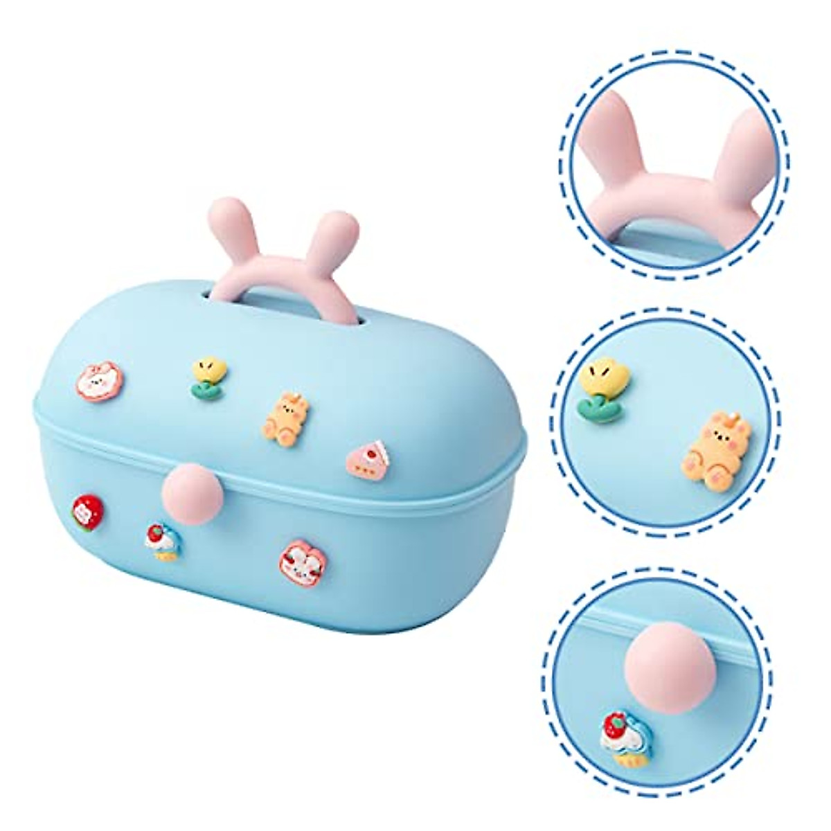 Cabilock 2pcs Box Hair Accessories Storage Box Girl Suitcase Makeup Hair Clips Jewelery for Girl Baby Girl Treasure Chest Hair Clip Container Trinket Storage Case Jewelry Storage Container