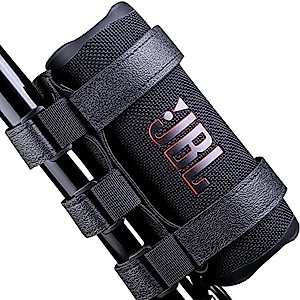co2CREA Portable Speaker Mount for Most Bluetooth Wireless Speakers, Outdoor Speaker Adjustable Strap Attachment Accessory Holder Bar Rail for Golf Cart Railing Bike Boat