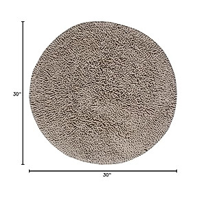 Home Weavers Fantasia Bath Rug 100% Cotton Bathroom Rugs Set, Bathroom Décor, Washable Rug, Extra Soft and Absorbent Bath Rug, Kitchen Mat, Bath Mat Set, Bath Floor Mat Non Slip, 30" Round, Linen