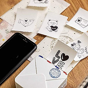 Phomemo M02S Pocket Printer- 300dpi Mini Bluetooth Thermal Printer with 3 Rolls White Sticker Paper, Compatible with iOS + Android for Learning Assistance, Study Notes, Journal, Fun, Work