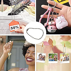 100Pcs Ball Beads Chain, Bulk Dog Tag Metal Chain, 4.72 Inches Ball Chain Keychains with Connectors (Silver)