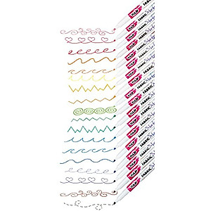 Tulip Permanent Nontoxic Fabric Markers, 20 Pack, Multicolor