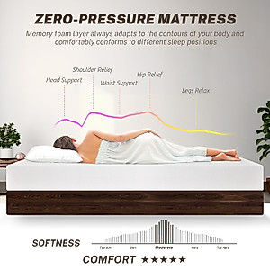 Dopinmin Full Size 10 Inch Gel Memory Foam Mattress Medium-Firm Mattress for Pressure Relief & Cooler Sleep, Mattress for Kids Adults Guest Room CertiPUR-US Certified, Bed in a Box