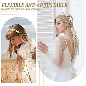 Yinder 4 Pieces Flower Girl Headpiece Wedding Headband for Girls Bridal Hair Vines Crystal Flower Hair Accessory Rhinestone Crown Tiaras for Girls Gold Headpiece for Wedding Party Birthday Kids