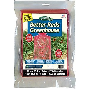Dalen Better Reds Greenhouse – Breathable Cover Perfect for Tomatoes – Easy DIY Installation – Protects Plants Against Pests and Harsh Weather – Twist Ties and Cutter Included – 28in x 20ft