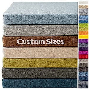 Custom Size Cushion for Bench, Indoor Patio Furniture Seat Cushion, Personalized Bench Cushions, Washable Removable Chair Pad, Optionally Add Piping (Black)