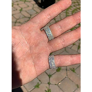 HarlemBling Real Solid 925 Silver - His Or Hers Micropave Ring - Wedding Band Or Pinky Ring Looks Nice On Anyone - Iced Out Eternity Hip Hop Band (7)