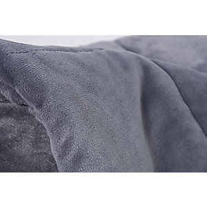 ZooVaa Weighted Sleeping Bag - Soft Microfiber Minky Weighted Blanket 13LB Compression Camping Blanket with Glass Beads for Kids and Small Adults (30x80” Dark Gray)